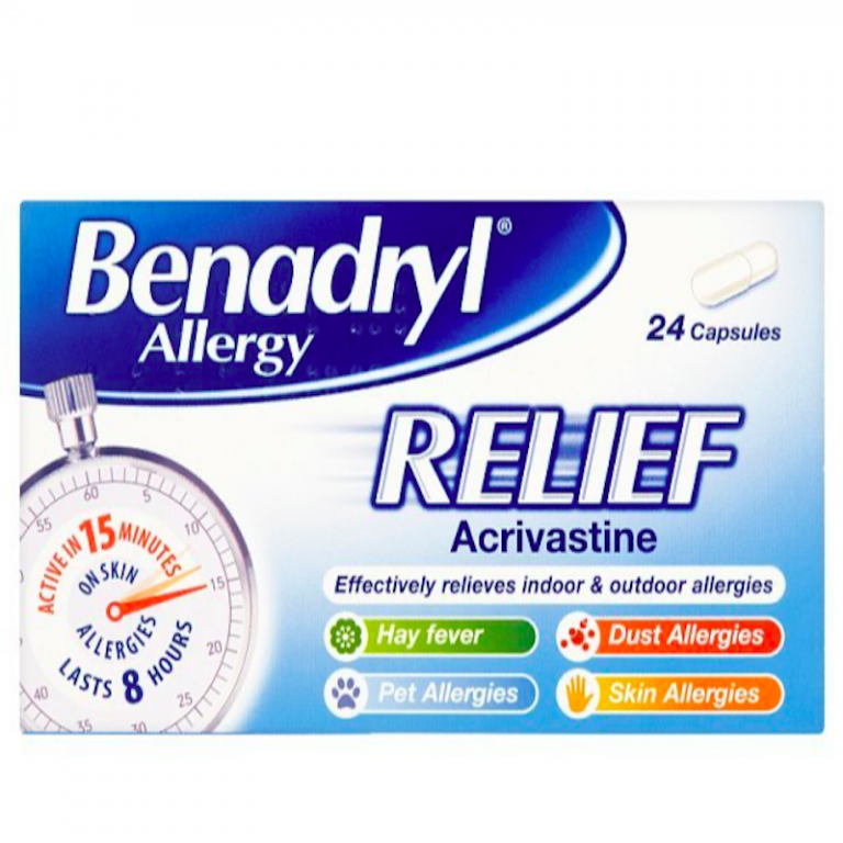 Benadryl Allergy Relief 24 Capsules - Caplet Pharmacy