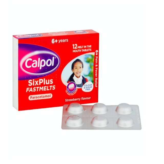 Calpol Six Plus Years Fastmelts Strawberry 12 Tablets - Caplet Pharmacy