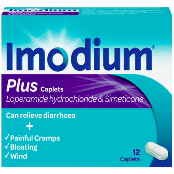 Imodium Plus Caplets 12 Caplets - Caplet Pharmacy