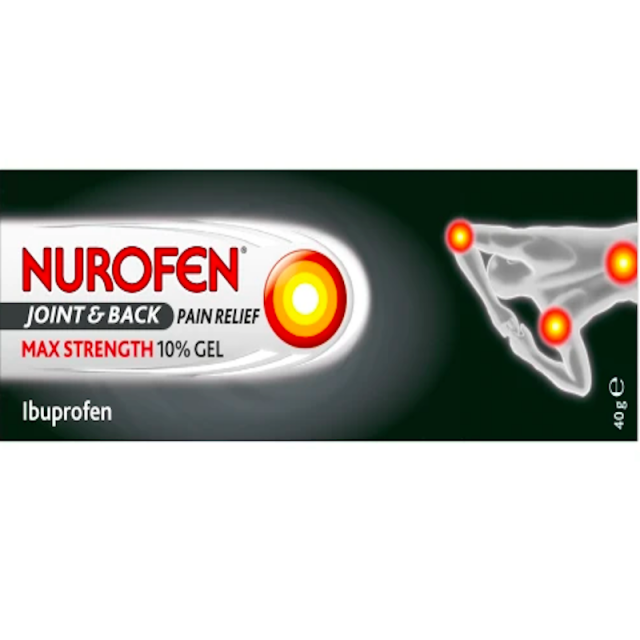 Nurofen Joint & Back Pain Relief Max Strength 10% Gel - 40g - Caplet ...