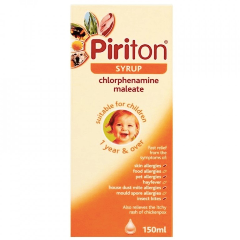 Piriton Hayfever & Allergy Relief Syrup for Children – 150mlWARNING ...