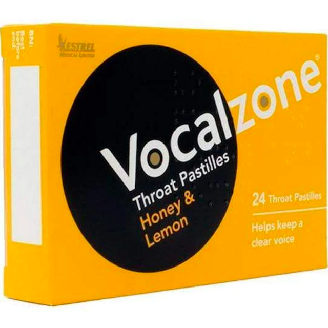 Vocalzone Throat Pastilles Honey and Lemon 24s - Caplet Pharmacy