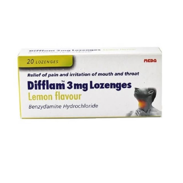 Difflam 3mg Lozenges Lemon Flavour - Caplet Pharmacy