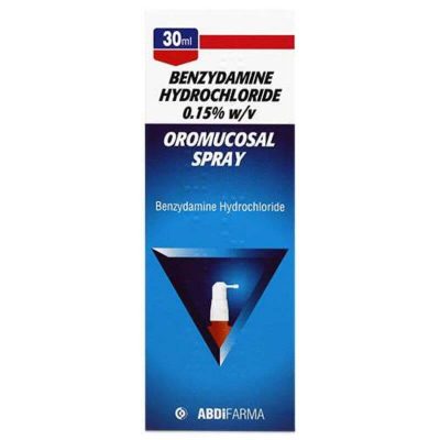 Benzydamine 0.15% Oromucosal Spray 30ml - Caplet Pharmacy