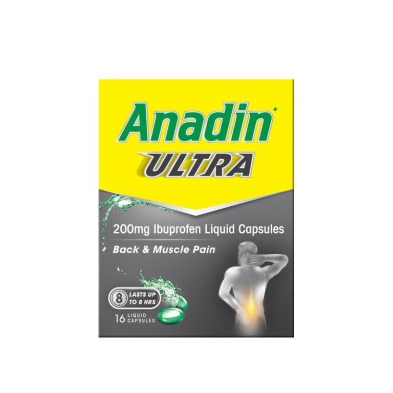 Anadin Ultra Ibuprofen Liquid Capsules 200mg - 16 Capsules - Caplet ...