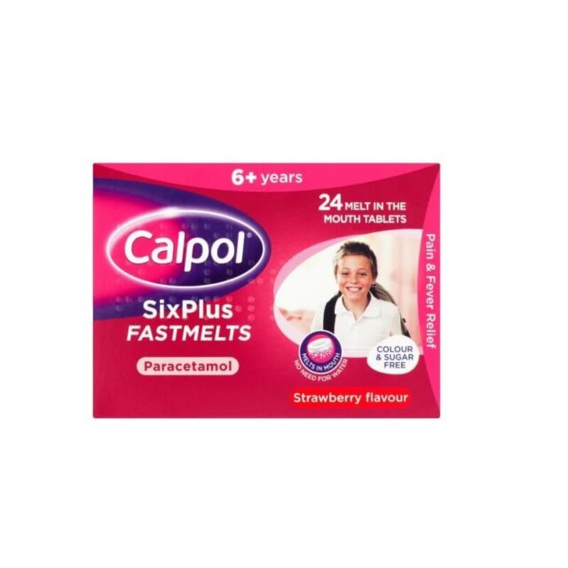 Calpol Six Plus Years Fastmelts Strawberry 24 Tablets - Caplet Pharmacy